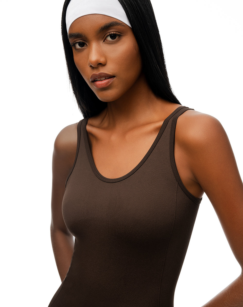 Enterizo deportivo seamless chocolate mujer